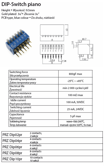 PCB type DIP Switches / DIP Switch | Micros